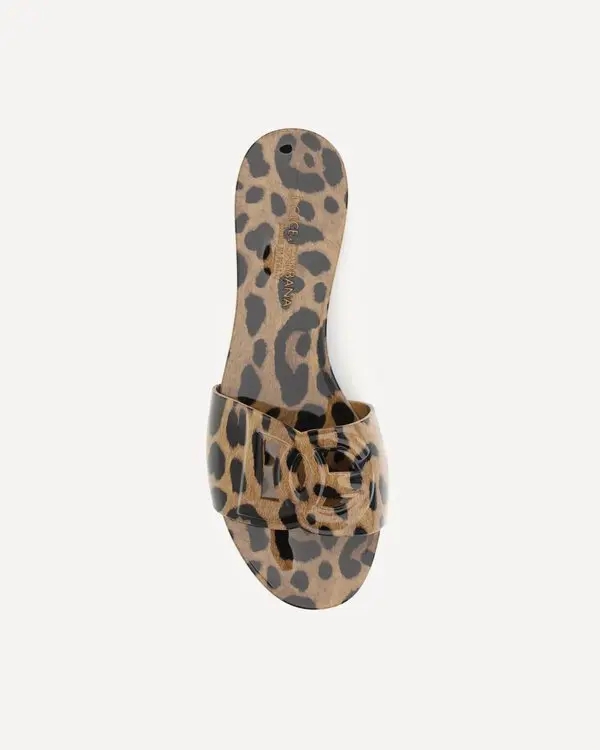 Dolce & Gabbana Leopard Print Rubber Slides - Multicolour