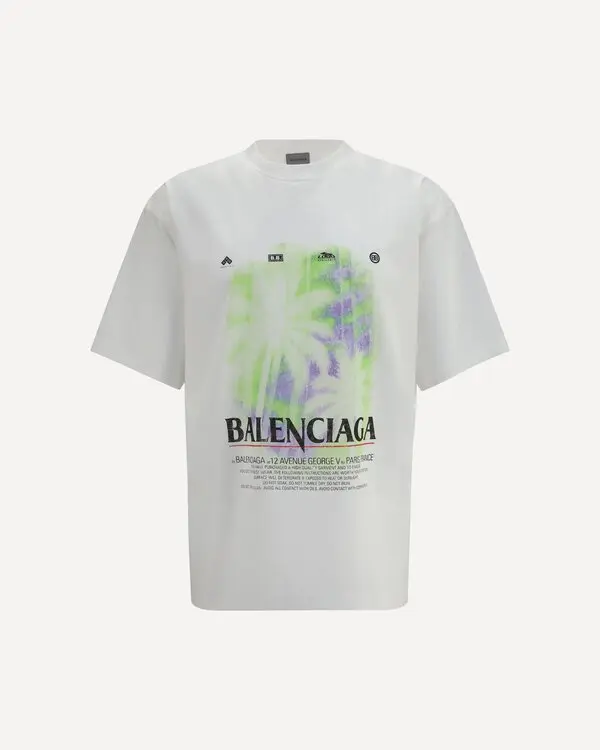 Balenciaga Printed Cotton T-shirt Mae - White