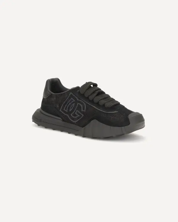 Dolce & Gabbana Leather And Lace Sneakers