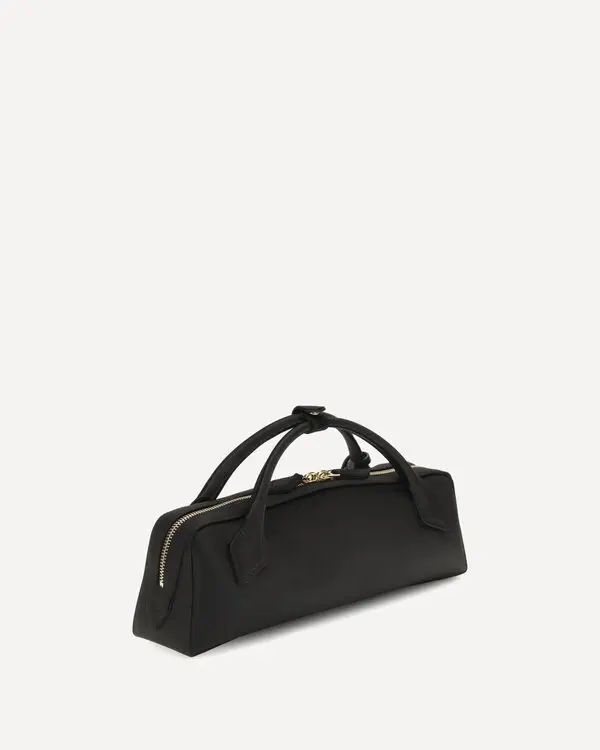 Alaïa Le Teckel Satin Clutch - Black