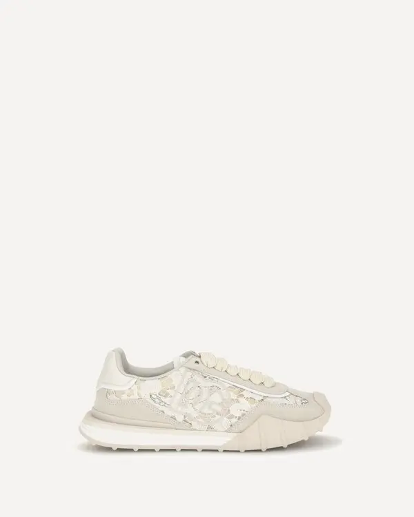 Dolce & Gabbana Leather And Lace Sneakers