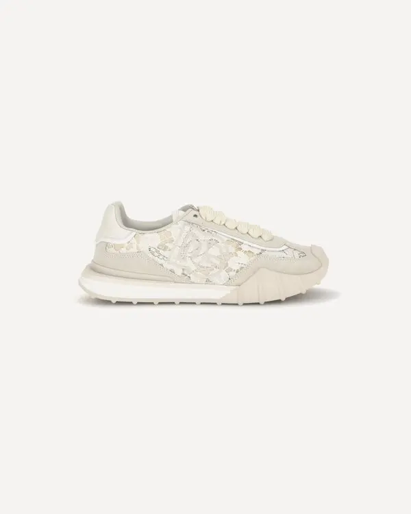 Dolce & Gabbana Leather And Lace Sneakers