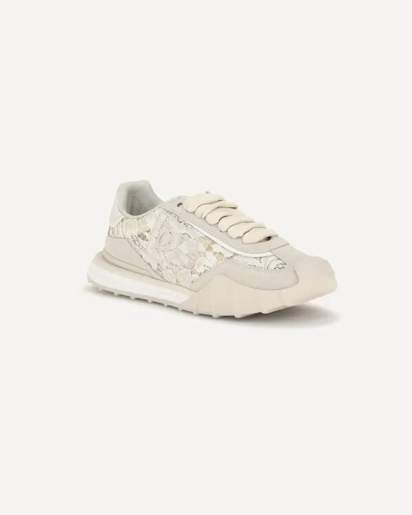 Dolce & Gabbana Leather And Lace Sneakers