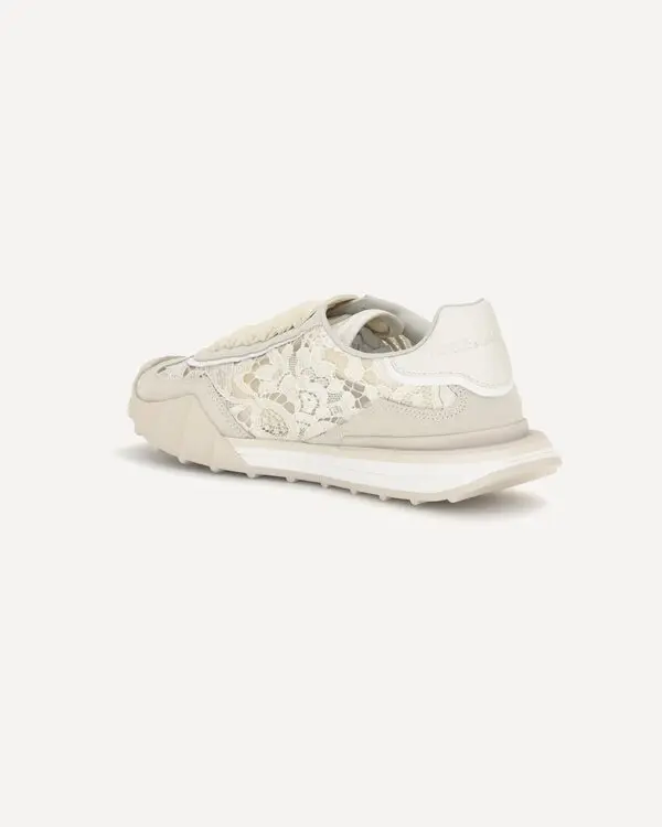 Dolce & Gabbana Leather And Lace Sneakers