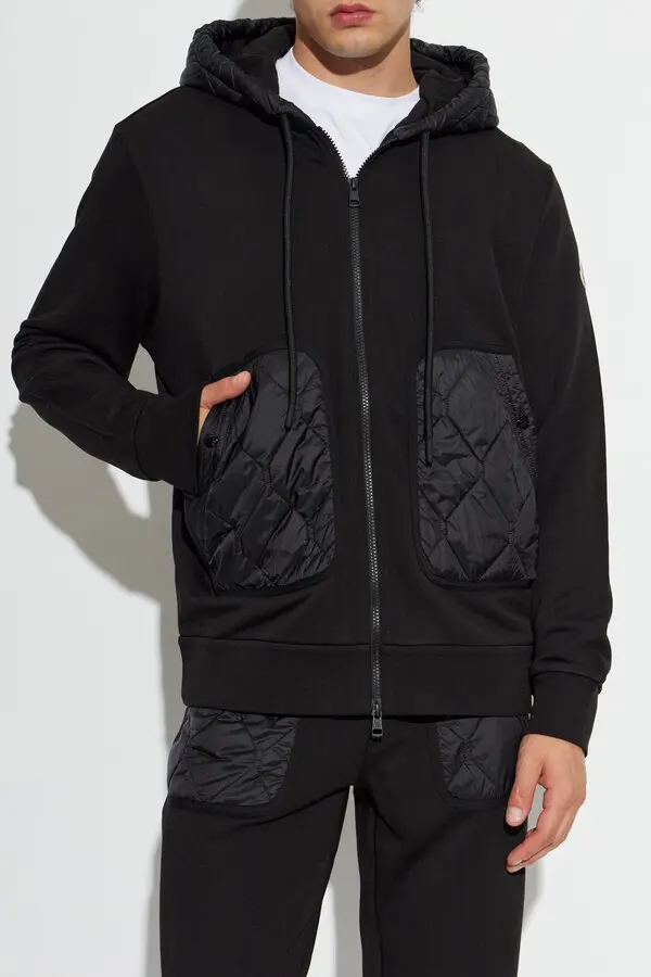 Moncler Zip-up Hooded Sweatshirt With Embroidered Logo
