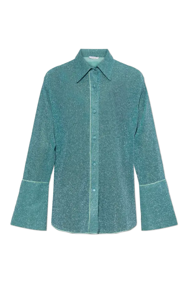Oseree Shirt With Lurex Thread - Blue