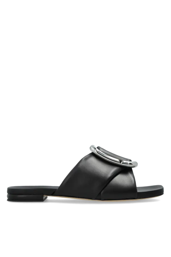 Marc Jacobs Leather Slides With An Appliqu