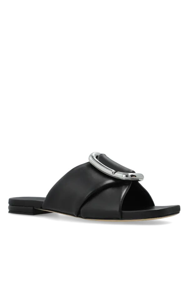 Marc Jacobs Leather Slides With An Appliqu