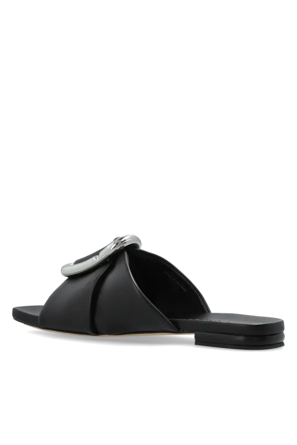 Marc Jacobs Leather Slides With An Appliqu