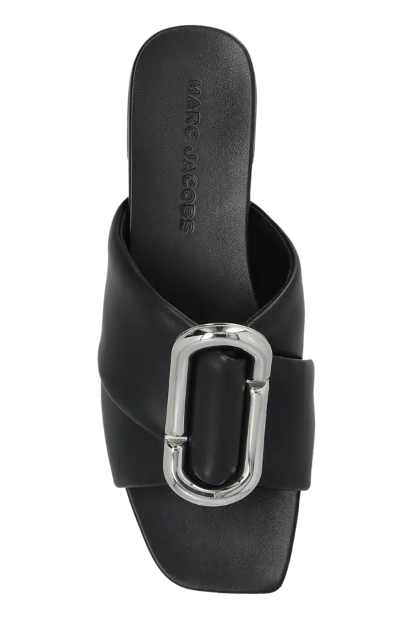 Marc Jacobs Leather Slides With An Appliqu