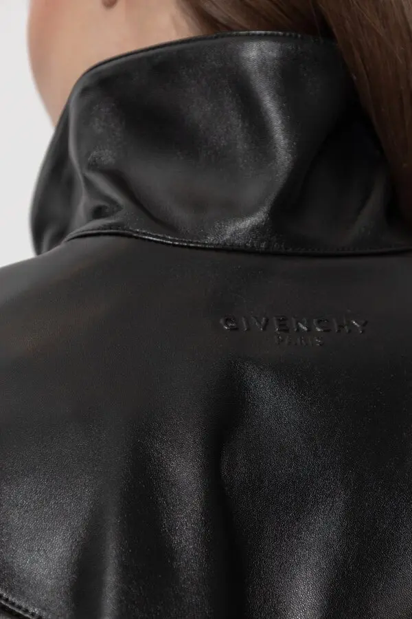 Givenchy Leather Jacket With Stand-up Collar