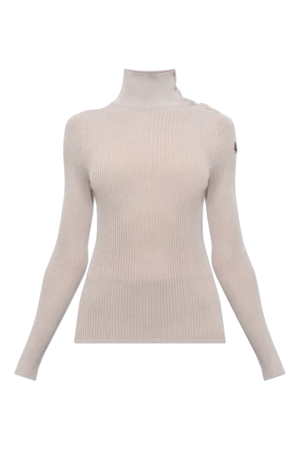 Moncler Wool Turtleneck With A Stand-up Collar - Beige