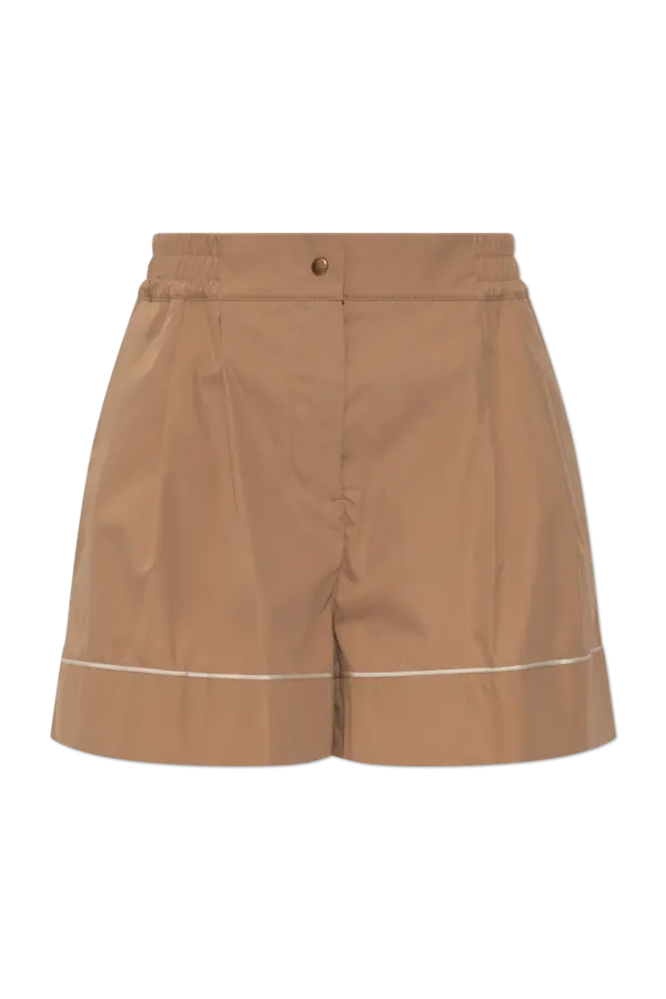 Moncler Cotton Shorts With Pockets - Brown
