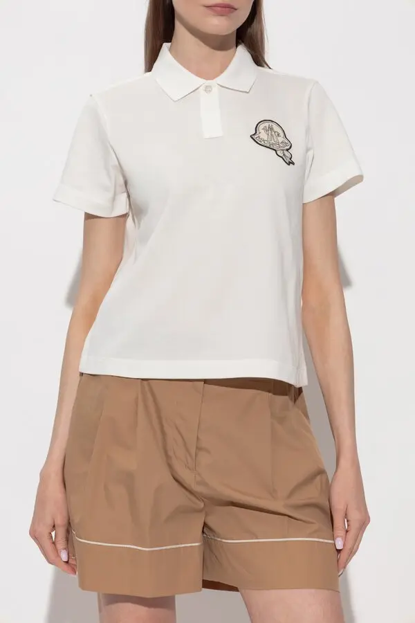 Moncler Piqué Cotton Polo Shirt With Logo Patch
