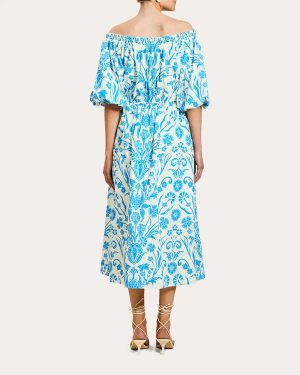 Mestiza New York Off-shoulder Floral Print Midi Dress