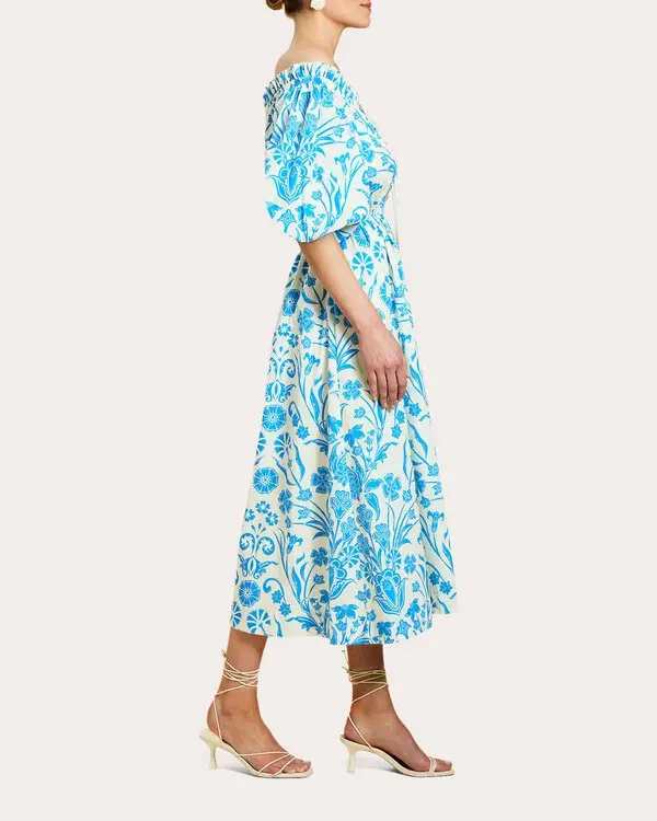 Mestiza New York Off-shoulder Floral Print Midi Dress