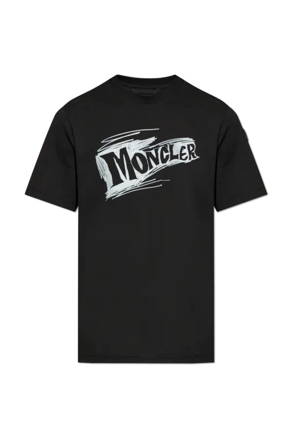 Moncler T-shirt With Printed Logo - Black