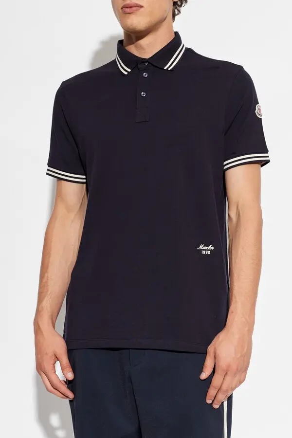 Moncler Polo With Embroidered Logo