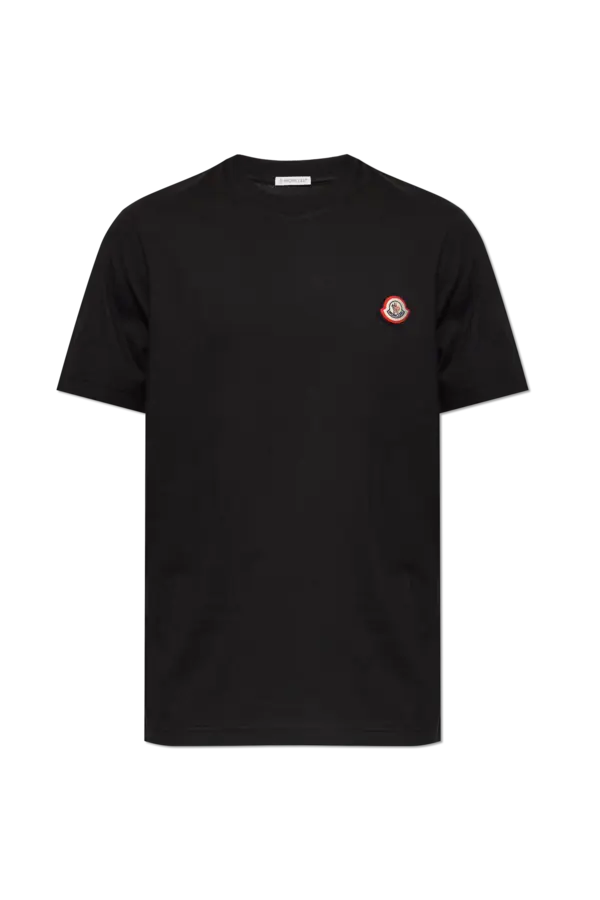 Moncler T-shirt With Logo Patch - Black