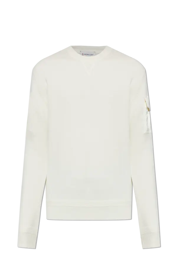 Moncler Sweater With Sleeve Pocket - Cream