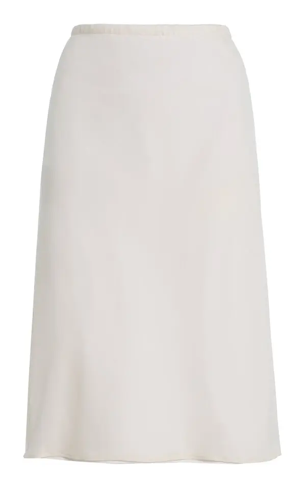 THE ROW Ivera Stretch-silk Midi Skirt - White