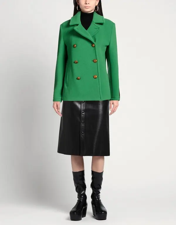 SEALUP Light Wool & Polyamide Pea Coat - Green