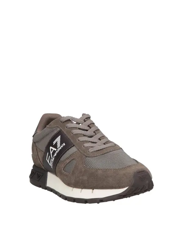 EA7 Sneakers Khaki Size Polyester, Cow Leather