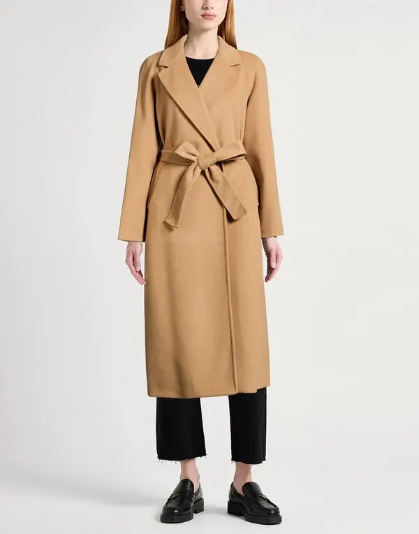 Roberto Cavalli Coat Camel Size Wool, Polyester, Acrylic