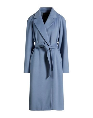 Roberto Cavalli Belted Wool Blend Coat - Blue
