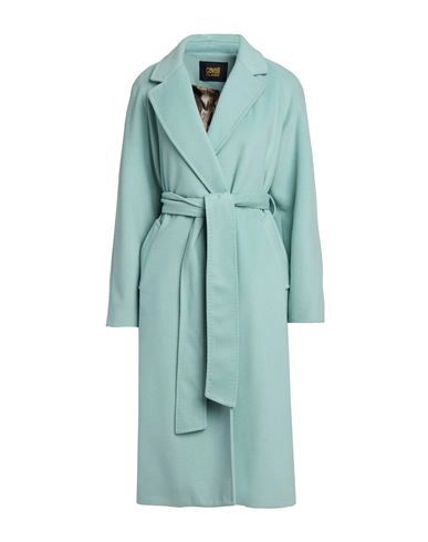 Roberto Cavalli Belted Wool Blend Coat - Blue