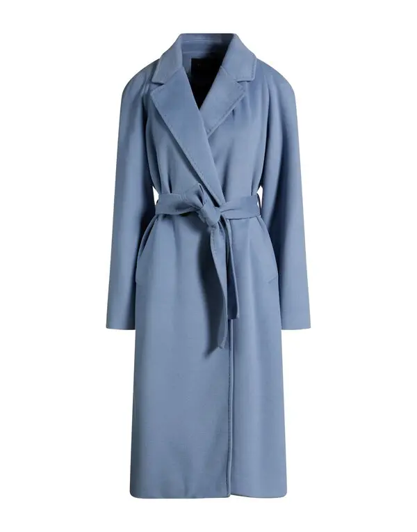 Roberto Cavalli Belted Wool Blend Coat - Blue