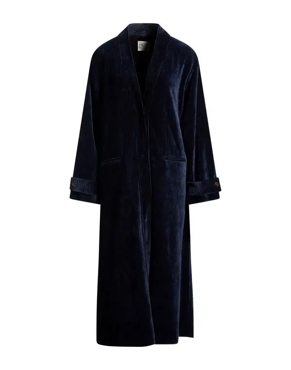 FORTE_FORTE Single-breasted Corduroy Coat - Blue