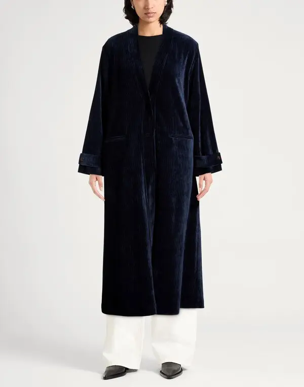 FORTE_FORTE Single-breasted Corduroy Coat - Blue