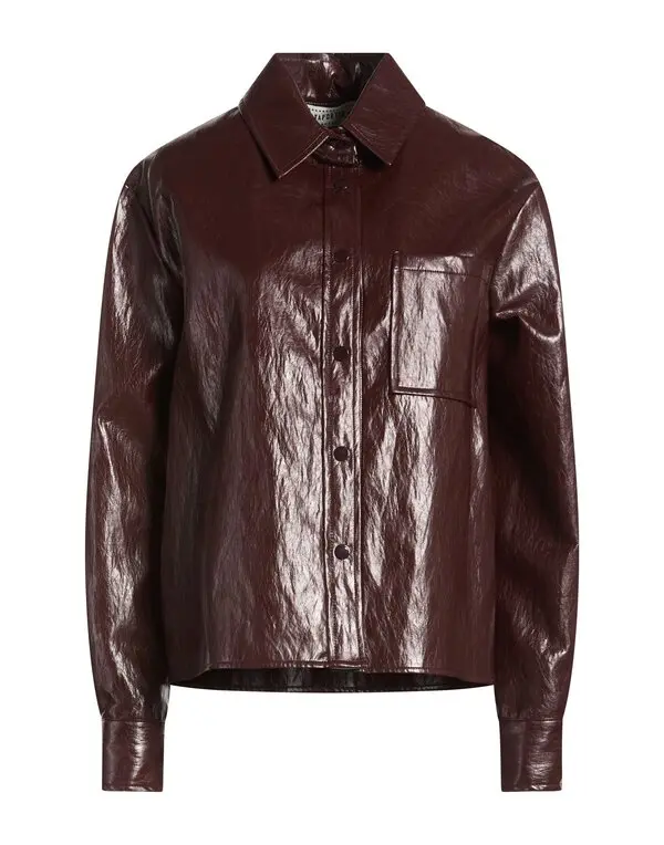 SHIRTAPORTER Jacket Burgundy Size Polyurethane, Viscose
