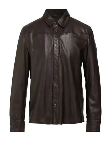 John Varvatos Shirt Dark Size Sheepskin - Brown