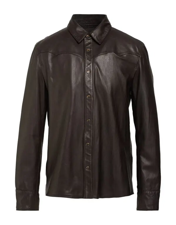 John Varvatos Shirt Dark Size Sheepskin