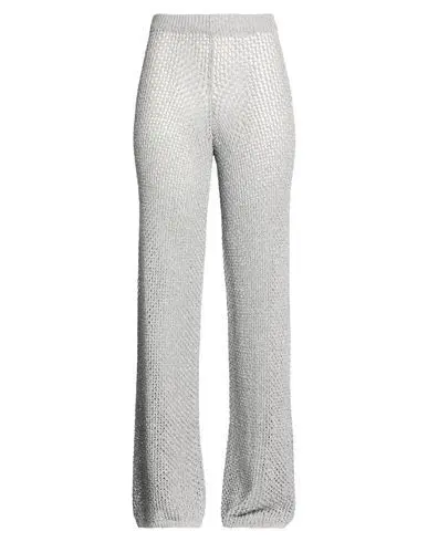 VICOLO Straight-leg Pants With Metallic Finish - Silver