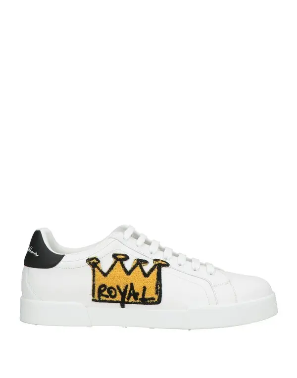 Dolce & Gabbana Calfskin Low-top Sneakers With Embellished Logo