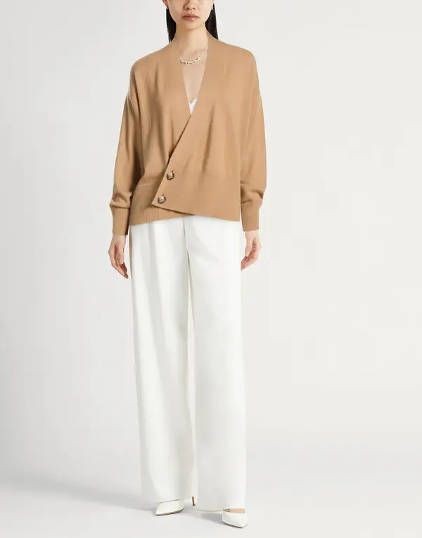 ANNA MOLINARI Cardigan Camel Size Wool, Cashmere