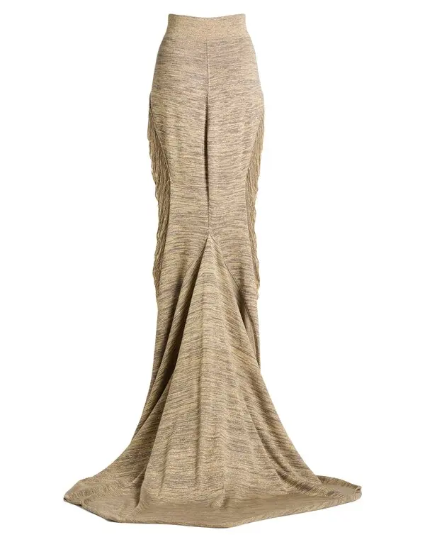 Rick Owens Maxi Skirt In Virgin Wool, Viscose, And Polyester