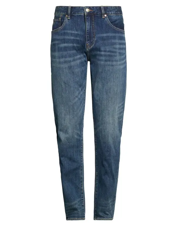 Armani Exchange Tapered Fit Jeans In Dark Wash Denim