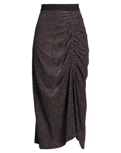 High Metallic Knitted Midi Skirt - Red