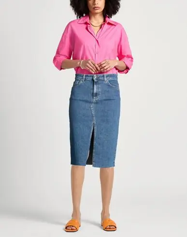 Guess Denim Pencil Skirt With Front Slit
