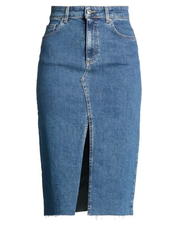 Guess Denim Pencil Skirt With Front Slit