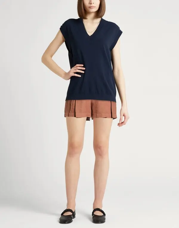 120% Lino Linen Shorts With Darts