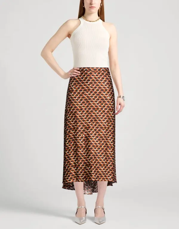OTTOD'AME Multicolor Viscose Midi Skirt