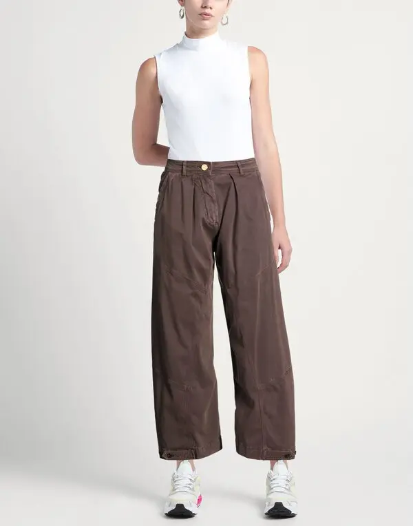 Pinko Pants Chocolate Size Cotton, Elastane