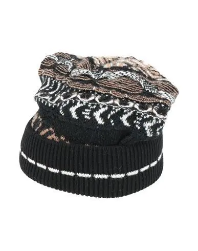 LANEUS Jacquard-knit Beanie - Black