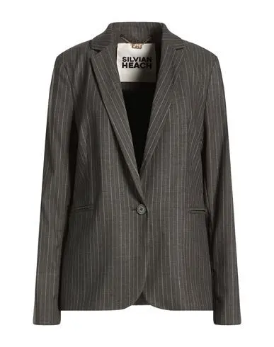 SILVIAN HEACH Single-breasted Pinstriped Blazer - Charcoal