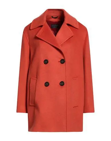 Cinzia Rocca Pea Coat In Cashmere - Orange